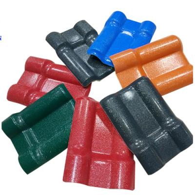 China 2.5mm ASA Spanish Bamboo Wave Resin Roof Sheet 1050mm Width for sale