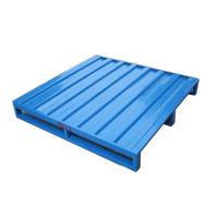 China Customized Size Four Way Entry Steel Reinforced Stackable Double Faced Transport Pallet Stackable for Space Efficiency for sale