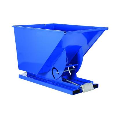 China 1.5 Cubic Yard Self Dumping Hopper Steel Tipping Forklift Skip Bin Industrial Dumpster for sale