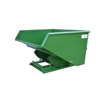 China 1.5 Cubic Yard Self Dumping Hopper Steel Tipping Forklift Skip Bin Industrial Dumpster for sale