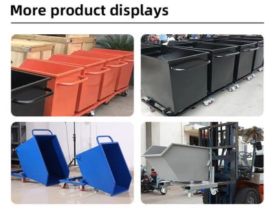 China 1.5 Cubic Yard Self Dumping Hopper Steel Tipping Forklift Skip Bin Industrial Dumpster for sale