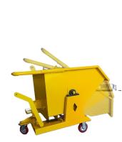 China 1.5CY Self Dumping Hopper Metal Forklift Dumping Bin for sale
