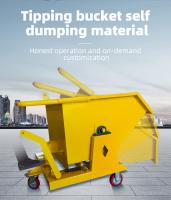 China 1.5CY Self Dumping Hopper Metal Forklift Dumping Bin for sale