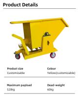 China 1.5CY Self Dumping Hopper Metal Forklift Dumping Bin for sale