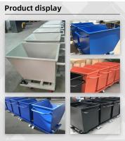 China 1.5CY Self Dumping Hopper Metal Forklift Dumping Bin for sale