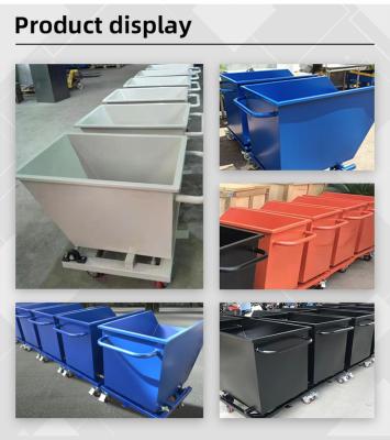China Mild Steel Self Dumping Forklift Bin Self Tipping Bin for sale