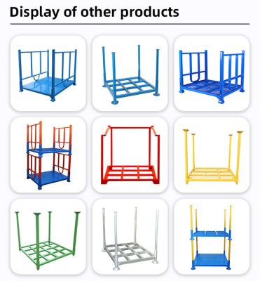China Supermarket Galvanized Stackable Metal Racks Foldable Cargo Storage Roll Container for sale