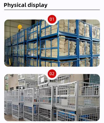 China Foldable Steel Transfer Cage Ventilated Stackable Storage Cage for sale