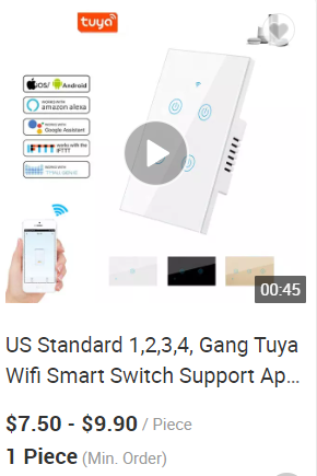 Glomarket Smart Home 8 Gang Wall Switch US Standard Tuya Voice APP Remote Control Wireless Wall Touch Light Switch