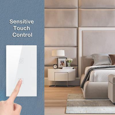 China Glomarket Tuya Eu Smart Wifi Wall Touch Switch 1/2/3 /4 Gang Glass Panel Electrical Light Smart Switch Controller for sale