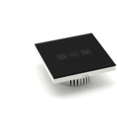 Cina Glomarket Wifi Eu Standard Smart Switch Touch Panel Light For Alexa Remote Control 3 Gang Smart Home System in vendita