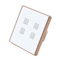 China Glomarket  Zigbee 4 Gang Smart Controller For Alexa Google With Neutral Touch Panel Glass Light Smart Switch for sale