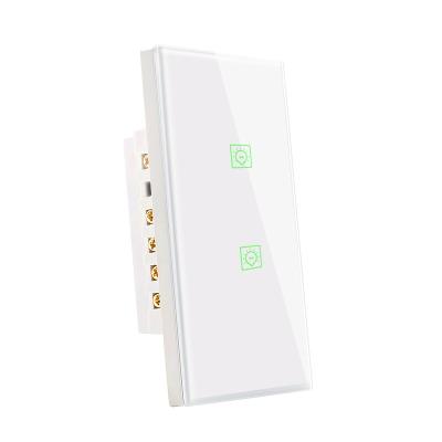 中国 Glomarket 2 Gang Wifi Glass Panels Light Wall Touch Smart Switch No Neutral Eu Remote APP Control With Alexa Google 販売のため