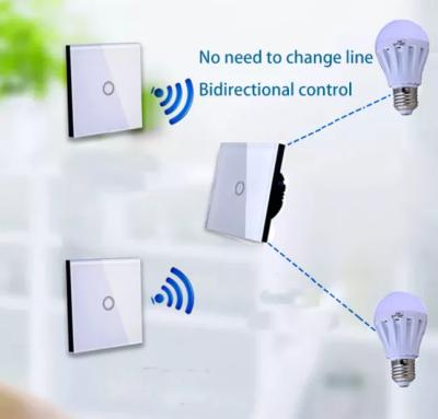 China Glomarket Tuya Wifi 1 Gang Wireless Controller Switch Wall Glass Panel Touch Electrical Interructor With Google Alexa for sale