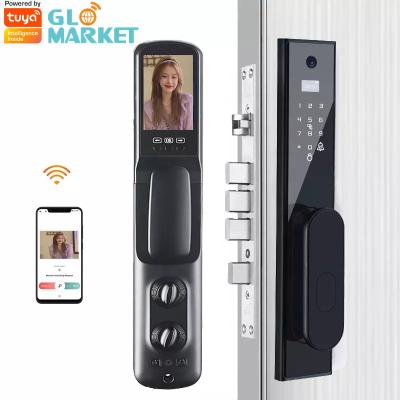 China Cena da cara da impressão digital de Smartphone do cartão do código de fechadura da porta de Tuya Smart WiFi Digital à venda