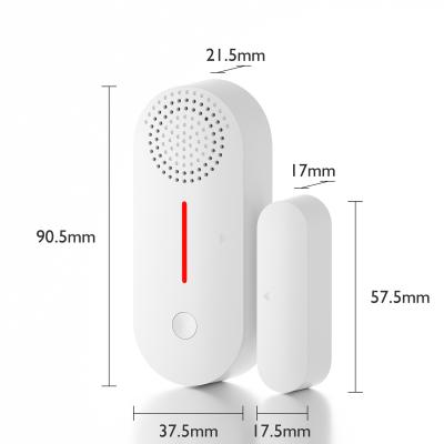 Cina Suono astuto del sensore della porta della finestra di Tuya WiFi ed allarme leggero di sicurezza domestica in vendita
