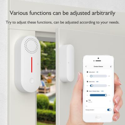 Cina Suono astuto del sensore della porta della finestra di Tuya WiFi ed allarme leggero di sicurezza domestica in vendita