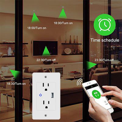 China Enchufe de pared de Alexa Universal Tuya Wifi Smart del hogar de Google con 1 Usb en venta