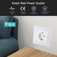 China Glomarket Tuya 16A Smart Wall Power Socket Smart Home Google Alexa App Remote Control Smart Socket for sale