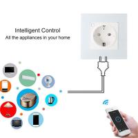 China Glomarket Tuya 16A Smart Wall Power Socket Smart Home Google Alexa App Remote Control Smart Socket for sale