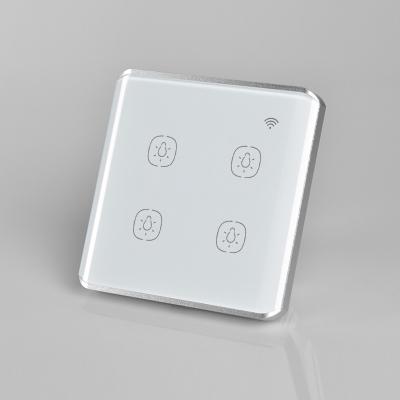Cina Tuya Wifi Zigbee 4 Gang Smart Switch Regno Unito / Controllo tattile con superficie curva standard UE in vendita