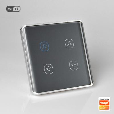 Cina Tuya Wifi Zigbee 4 Gang Smart Switch Regno Unito / Controllo tattile con superficie curva standard UE in vendita