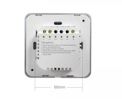China Wifi/Zigbee Tuya Smart Switch UK/EU Standard 3 Gang Curved Surface Touch APP Voice Control for sale