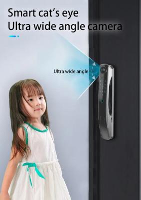 China Tuya 3D Face Recognition Smart Wifi Door Lock Cat'S Eye Wide Angle Camera Zigbee Door Lock for sale