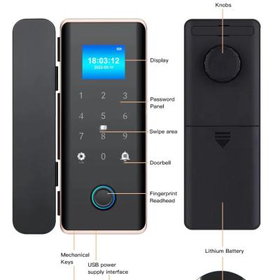 Cina La parola d'ordine di vetro dell'impronta digitale della carta di Smart IC della serratura di porta di Wifi Tuya sblocca con il campanello in vendita