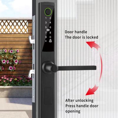 Cina Glomarket Broken Bridge Aluminum Smart Lock High-end Intelligence Zinc Alloy Tuya Wifi Impronta digitale Serratura impermeabile in vendita