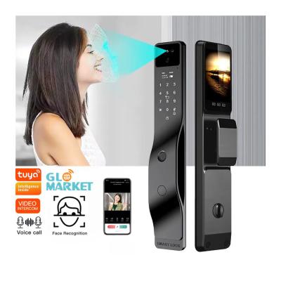 China Localização inteligente de porta preta com reconhecimento facial e interfone ativo à venda