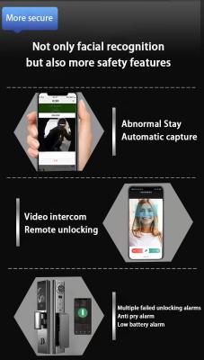 China Luxurious facial recognition lock with high-quality visual intercom and real-time monitoring for sale