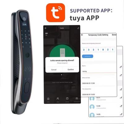 China Tuya facial recognition intelligent door lock WiFi/zigbee fingerprint/finger vein optional cat eye capture for sale