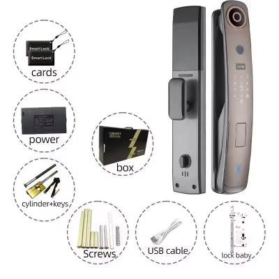 China Glomarket 3d Face Recognition Smart Door Lock With Camera Digital Fingerprint Fully Automatic Security Locks for sale
