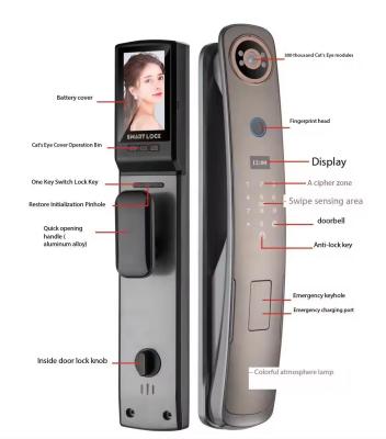 China Glomarket 3d Face Recognition Smart Door Lock With Camera Digital Fingerprint Fully Automatic Security Locks for sale