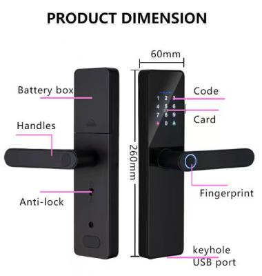 China Glomarket Smart Cerradura Fechadura Digital Tuya Ttlock Lock Rfid Card Password Fingerprint Smart Door Lock for sale