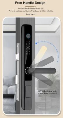 Cina Glomarket Smart Tuya Waterproof Door Lock Sliding Door Fingerprint Password Remote Control Handle Electronic Intelligent Lock in vendita