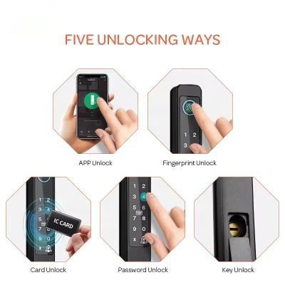 Cina Glomarket Broken Bridge Smart Lock High-end Intelligence Zinc Alloy Tuya Wifi Fingerprint Waterproof Door Lock in vendita