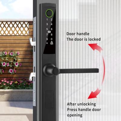 Cina Glomarket Broken Bridge Smart Lock High-end Intelligence Zinc Alloy Tuya Wifi Fingerprint Waterproof Door Lock in vendita