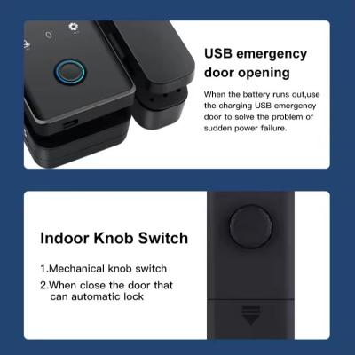 China Glomarket Tuya Smart Glass Door Lock Biometrische vingerafdruk BLE Smart Electronic Lock Voor kantoor Glasdeur Te koop