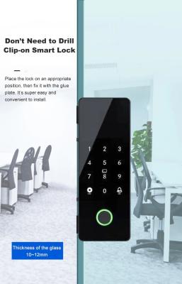 China Glomarket Tuya Smart Glass Door Lock Biometrische vingerafdruk BLE Smart Electronic Lock Voor kantoor Glasdeur Te koop