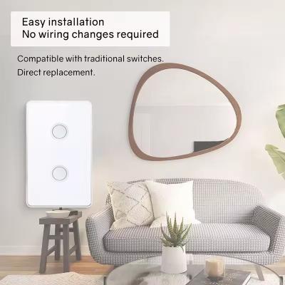 Cina Tuya US Wifi /Zigbee Tempered Glass Concave Button Touch Light Switch 1/2/3/4 Gang Wifi Switch a parete in vendita