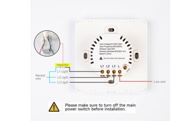 Cina Glomarket Tuya Wifi Smart Wall Light Switch 1/2/3 Gang Support Voice/app/touch Control con schermo di visualizzazione della temperatura in vendita