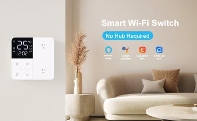 Cina Glomarket Tuya Wifi Smart Wall Light Switch 1/2/3 Gang Support Voice/app/touch Control con schermo di visualizzazione della temperatura in vendita