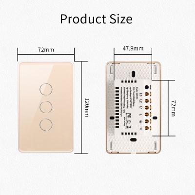 China Glomarket Tuya Smart Switch Wifi US Electric Wall Switch Google Home Alexa Light Lamp Touch Switch App Control for sale