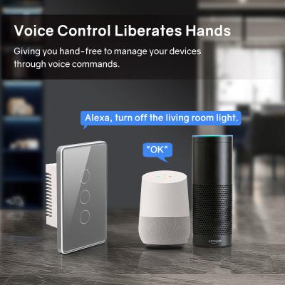 China Glomarket Tuya Smart Switch Wifi US Electric Wall Switch Google Home Alexa Light Lamp Touch Switch App Control for sale