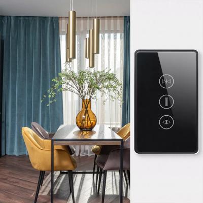 中国 Glomarket私達標準的なTuya Wifiのスマートなカーテン スイッチ接触ボタンの声制御スマートなシャッター スイッチAlexa Googleの家 販売のため