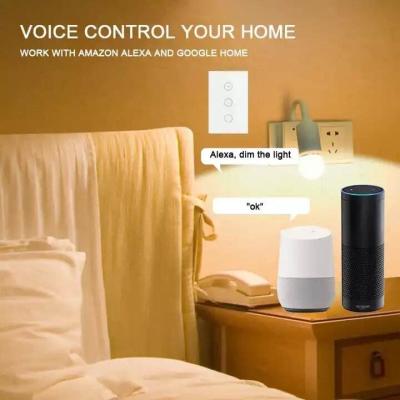 China Glomarket Digital Smart Switch Light Wifi Dimmer Wireless Glass Touch Wall Light Switch Panel Tuya Remote Control With Alexa for sale