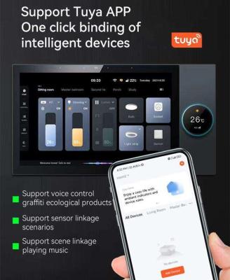 China Glomarket Tuya 10 Inch Central Control Panel With Music Play 2 Gang Relays 2 Way Speakers Multi-functional Smart Home Products for sale