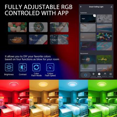 China 24w Tuya Smart Ceiling Light Colorful Rgb Remote Control Smart Light Led Modern Style Music Ceiling Lamb for sale